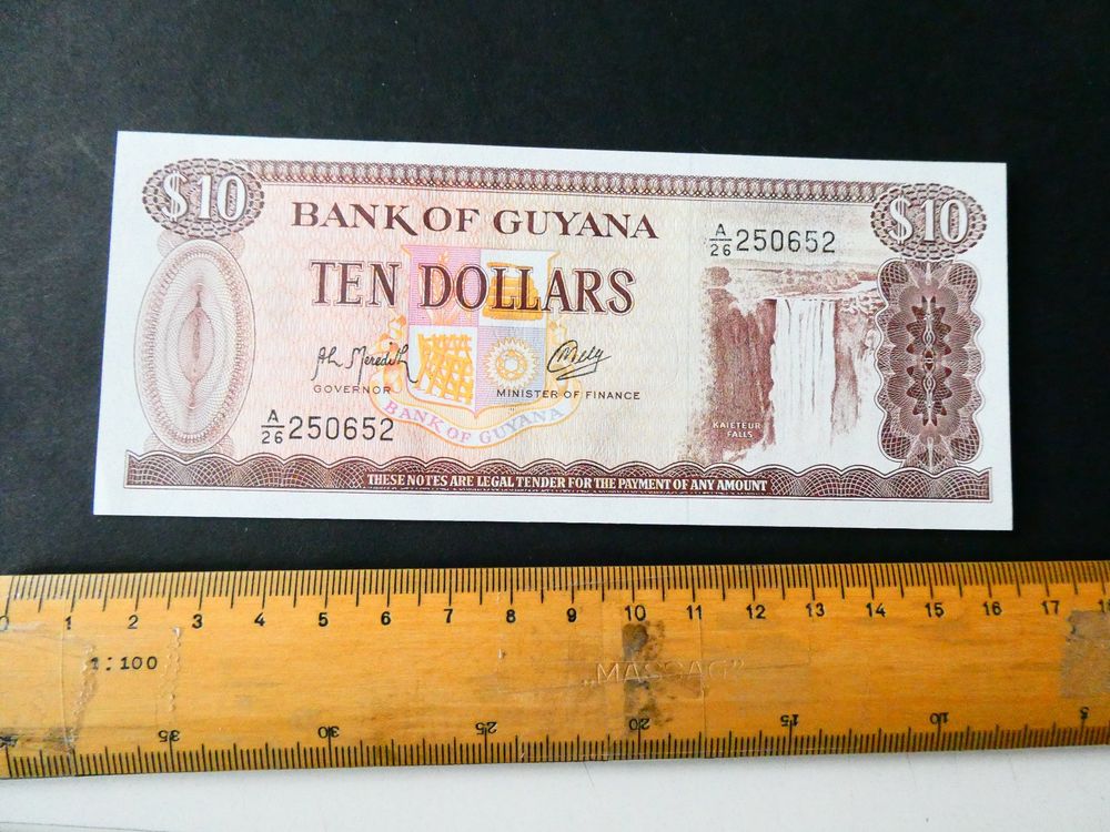 Guyana o.J. (1966-92), 10 Dollars unzirkuliert (Neu (gemäss Beschreibung)) in Hinterforst für ...