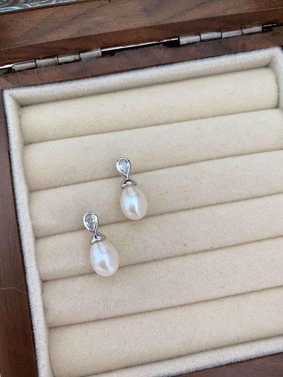 Perlen Ohrringe /Süsswasserperlen echte | Kaufen auf Ricardo