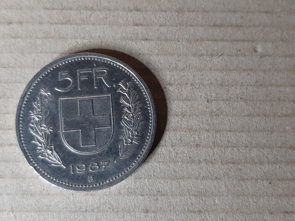 5 Franken 1987, vertiefte Randschrift | Kaufen auf Ricardo