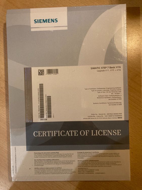 Simatic Step7 Basic V16 Upgrade (Neu und originalverpackt) in Biberist für CHF 150 – mit ...