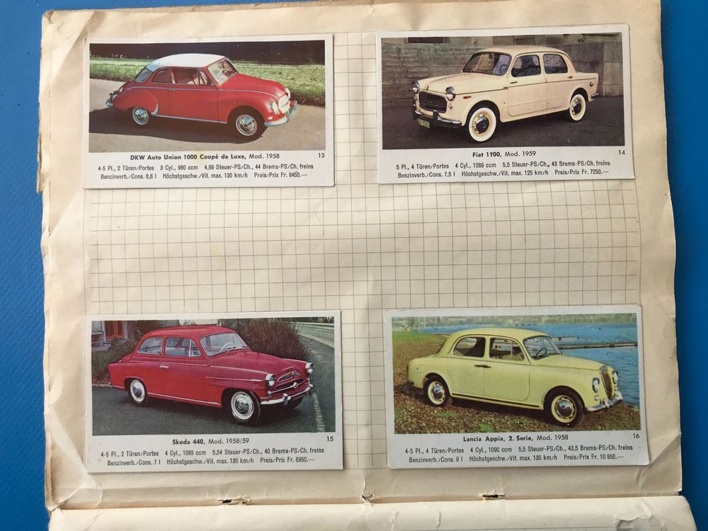 Sammelbilder Autos von ca. 1960 | Kaufen auf Ricardo