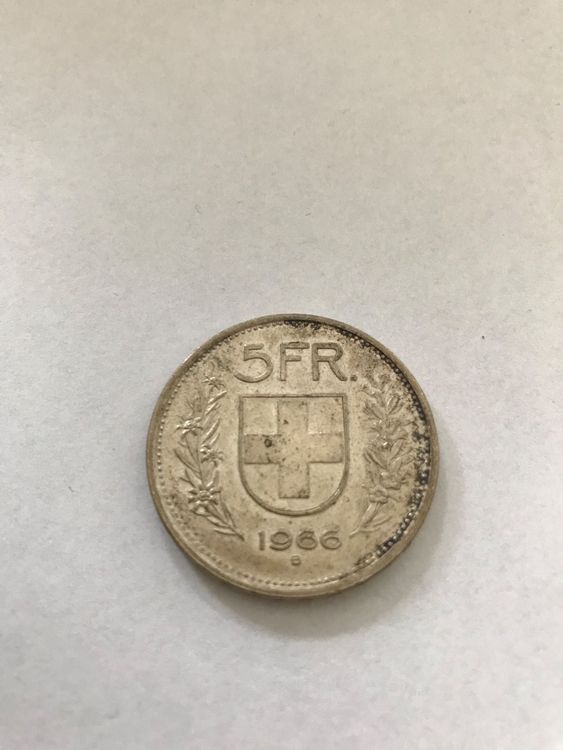 5 Fr. Silber Münze 1966 (Gebraucht) in glattbrugg für CHF 10 – mit Lieferung auf Ricardo kaufen