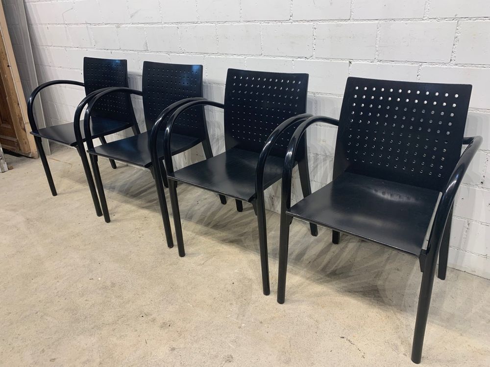 4 schwarze Stühle m. Armlehne / Holzstühle Thonet 290F Stuhl | Kaufen ...