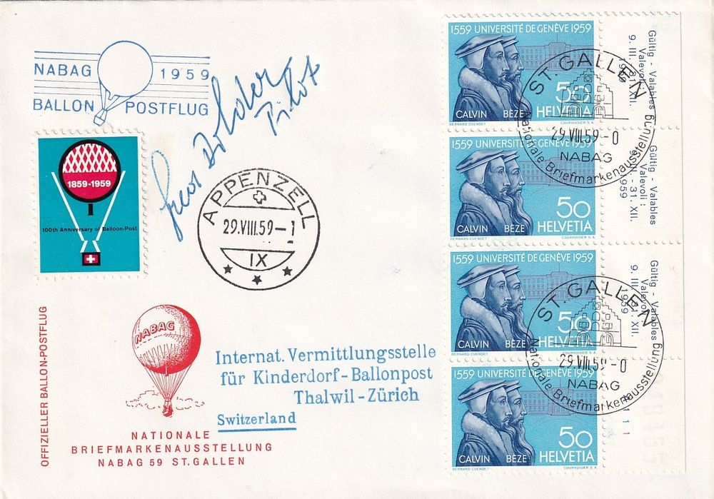 Ballonflug (Fred Dolder) NABAG St. Gallen 1959 (Gebraucht) in Baar für ...