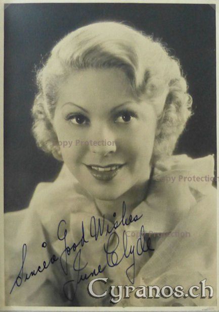 June Clyde (1909-1987) Schauspielerin - Autogramm (Gebraucht) in ...
