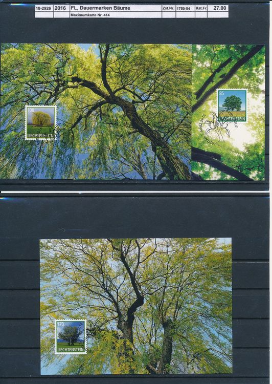 2016 Liechtenstein, Bäume - Maximumkarten (Gebraucht) in Winterthur für CHF 8 – mit Lieferung ...