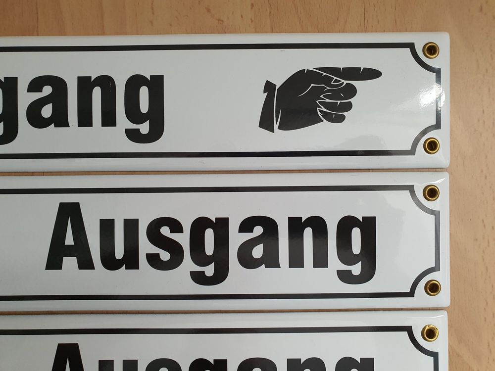 Emailschild Ausgang rechts links Emaille Schild Achtung Deko (Neu ...