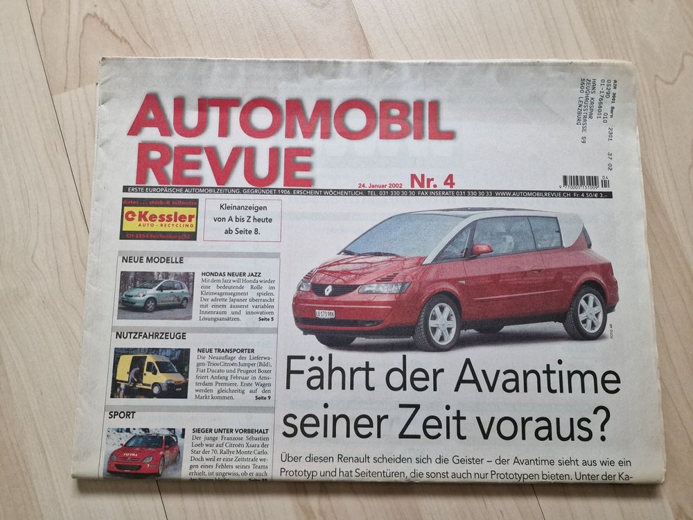 Automobil Revue 2001 Renault Matra Avantime (Gebraucht) in Mumpf für ...