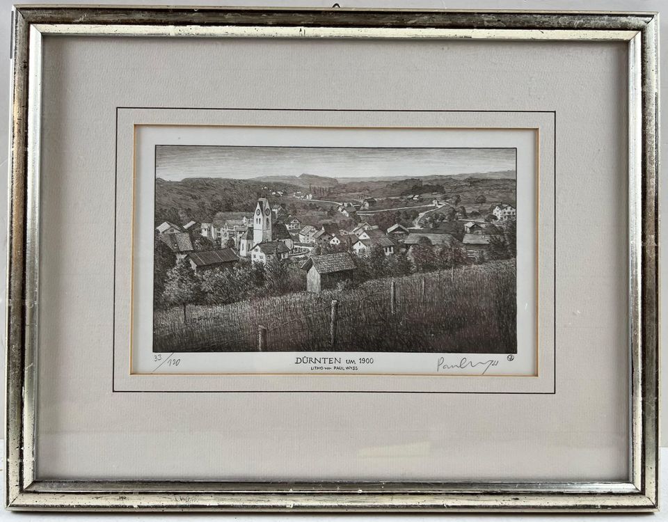 Paul Wyss - DÜRNTEN um 1900 Lithographie Numm. Handsigniert (Gebraucht) in Neuhausen am ...