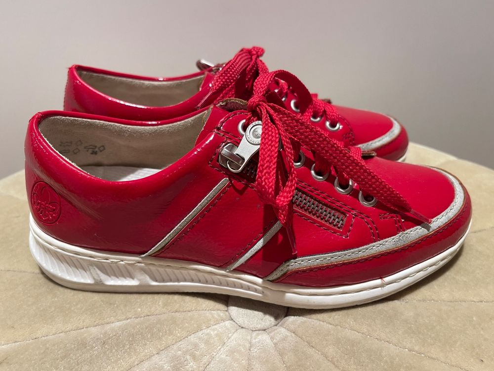 RIEKER ANTI STRESS SCHUHE LACK LEDER GR. 37 ROT | Kaufen auf Ricardo