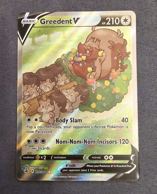 Carte Pokémon Greedent V Full Art 257/264 (Neu (gemäss Beschreibung ...
