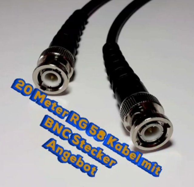 2 x 20 Meter RG 58 Kabel mit 2 X BNC Stecker Angebot | Kaufen auf Ricardo