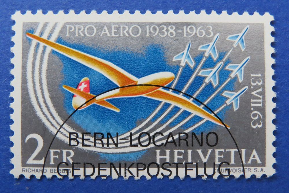 Sondermarke '25 Jahre Pro Aero' Nr.F46 mit Sonderstempel (Gebraucht) in Brunnen für CHF 1.5 ...