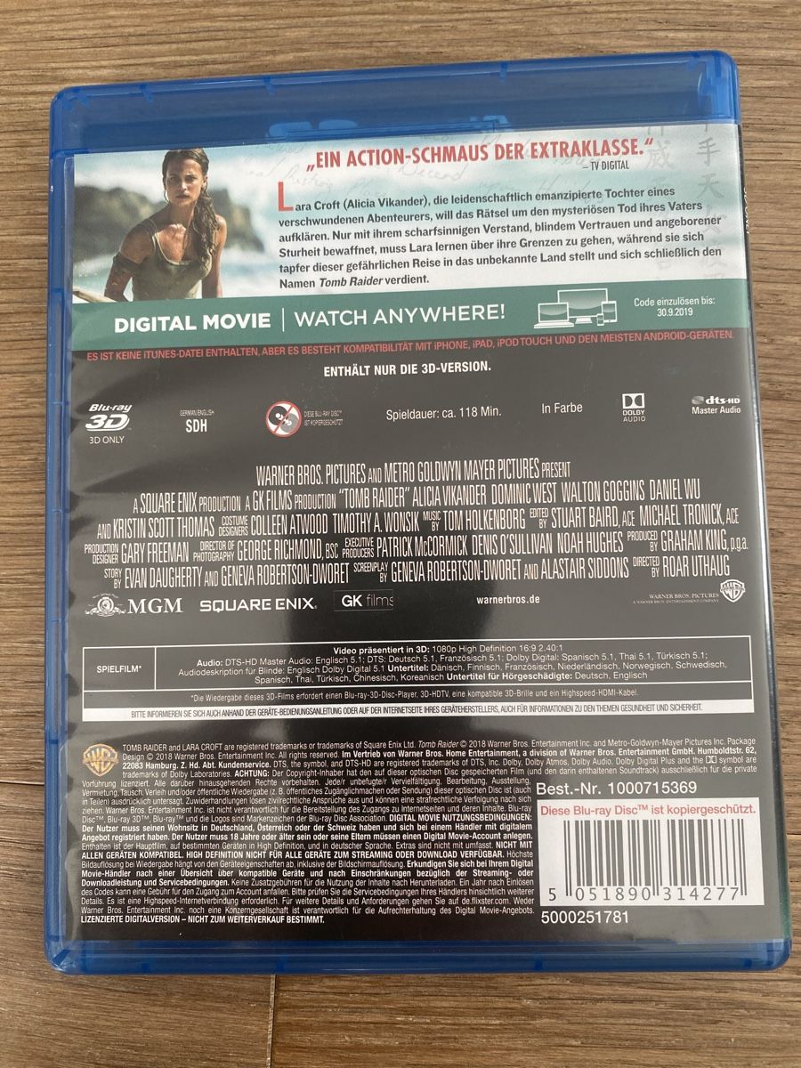 Tomb Raider Blu-ray 3D (Gebraucht) in Rüschlikon für CHF 3.6 – mit ...