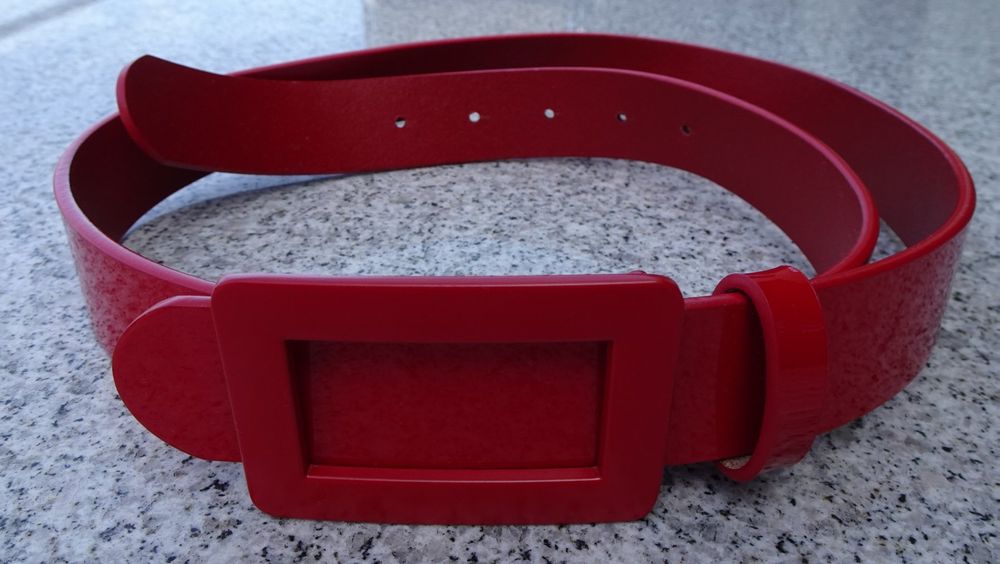 Gürtel King Louie rot Lack Gr 95 neu Leder (Neu (gemäss Beschreibung ...