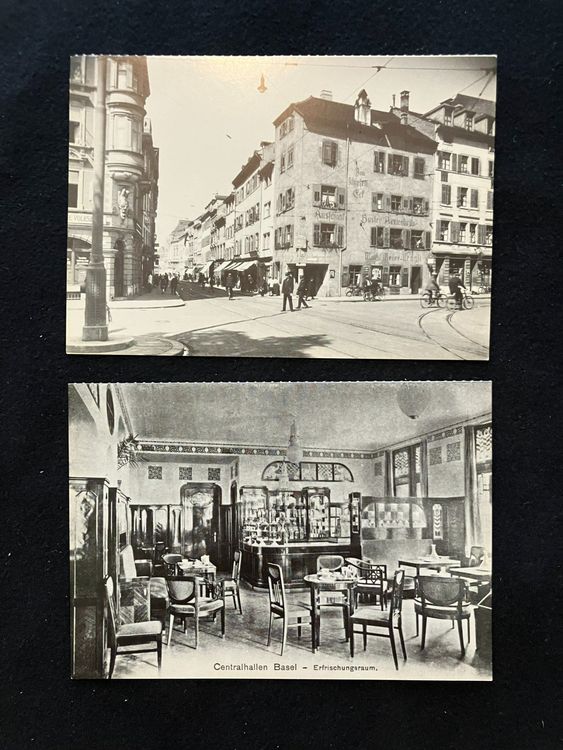 2 Postkarten Basel, Schiefes Eck & Centralhallen (Gebraucht) in Basel für CHF 1 – mit Lieferung ...