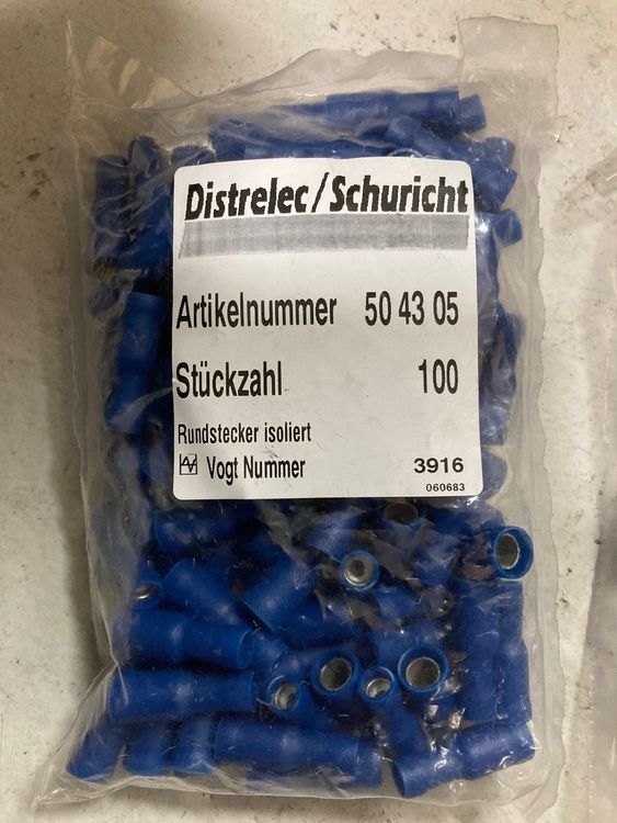 Kabelschuh Rundstecker Isoliert Blau (Neu und originalverpackt) in Boll ...