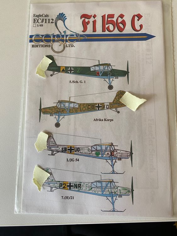 1/48 FIESELER FI-156C STORCH DECALS | Kaufen auf Ricardo