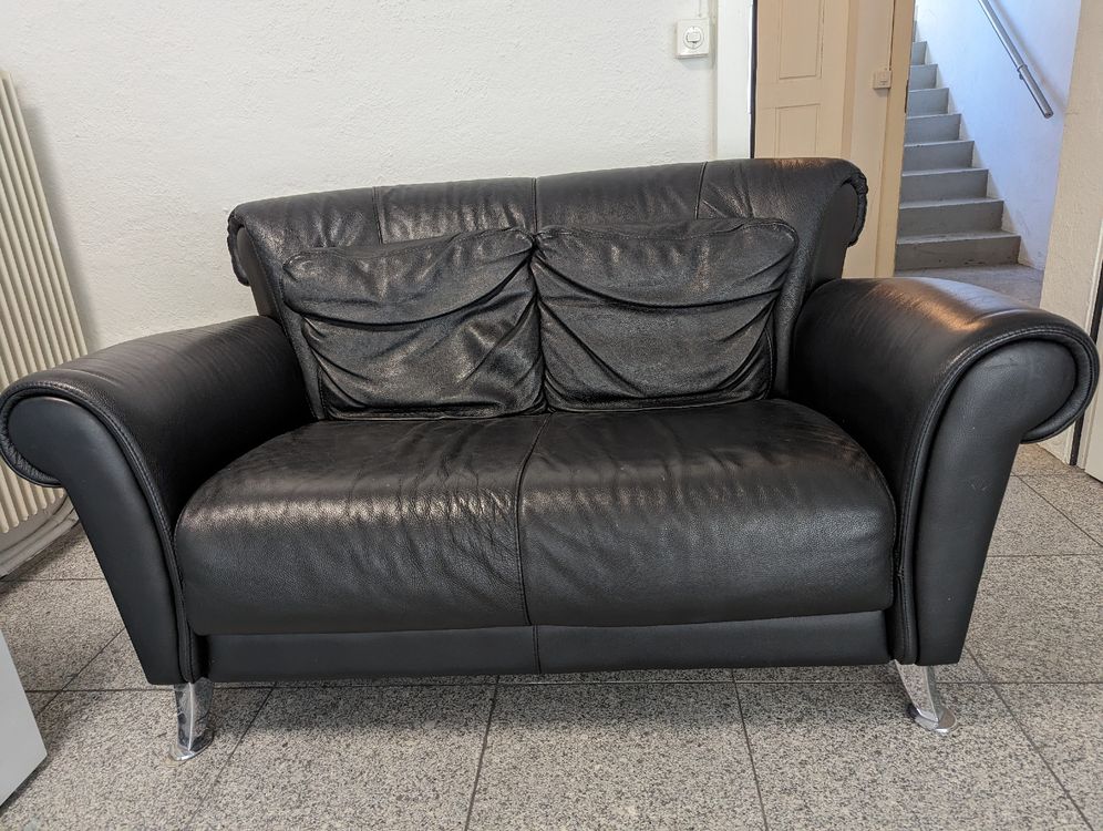 2er Sofa + 1 Sessel Leder schwarz (Gebraucht) in Zofingen für CHF 21 – nur Abholung auf Ricardo ...