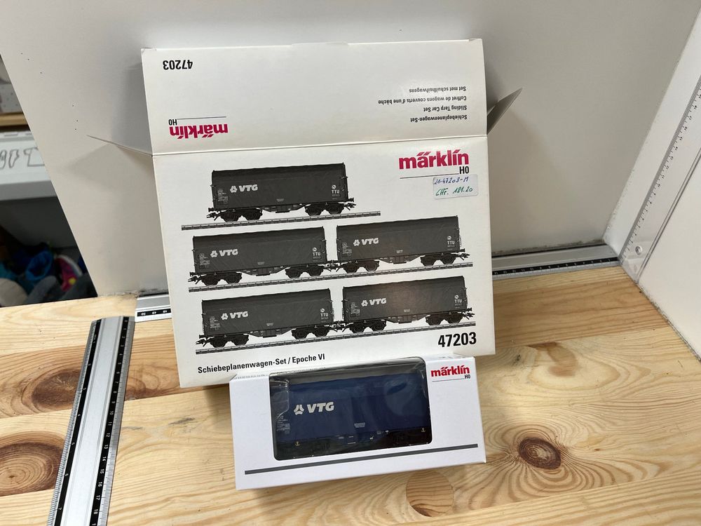 Märklin 47203 5 Schiebeplanenwagen Shimmns der VTG AG (Neu und ...