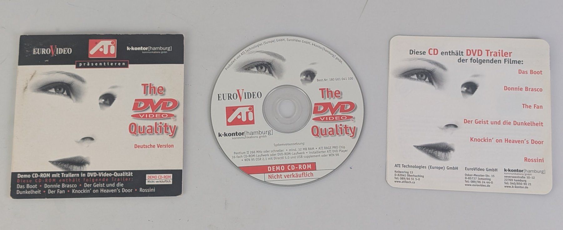 DVD-Video Quality Demo CD-ROM mit Trailer, Rarität! Top (Gebraucht) in ...
