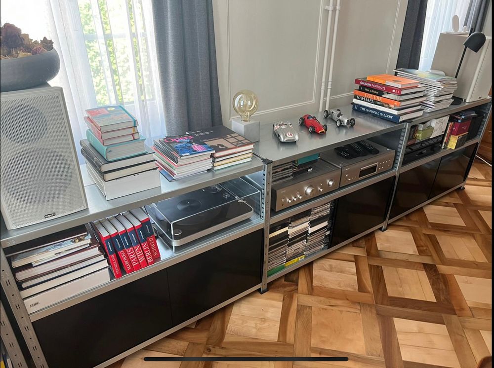 Sideboard Errex, 3m breit, mit Schiebetüren Metall schwarz (Gebraucht ...
