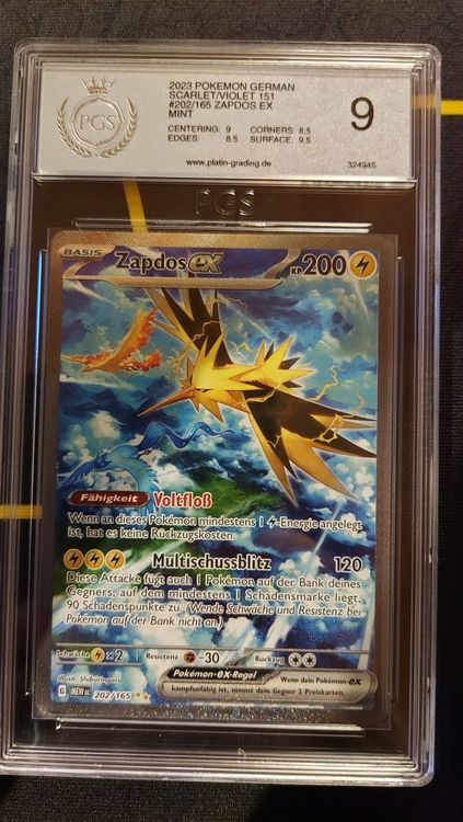 Zapdos ex 151 SAR 202 Lavados Arktos PGS 9 graded Slab Mint (Neu ...