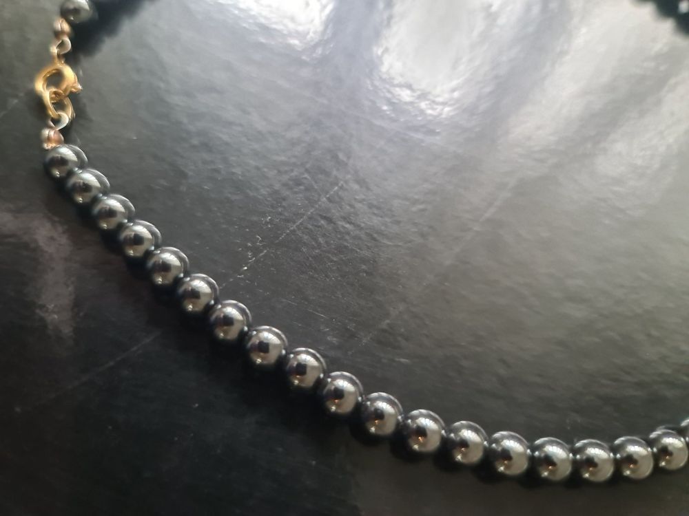 Collier aus Hämatit mit Edelsteinen ca. 40 cm lang Antik (Gebraucht) in Münchenbuchsee für CHF ...