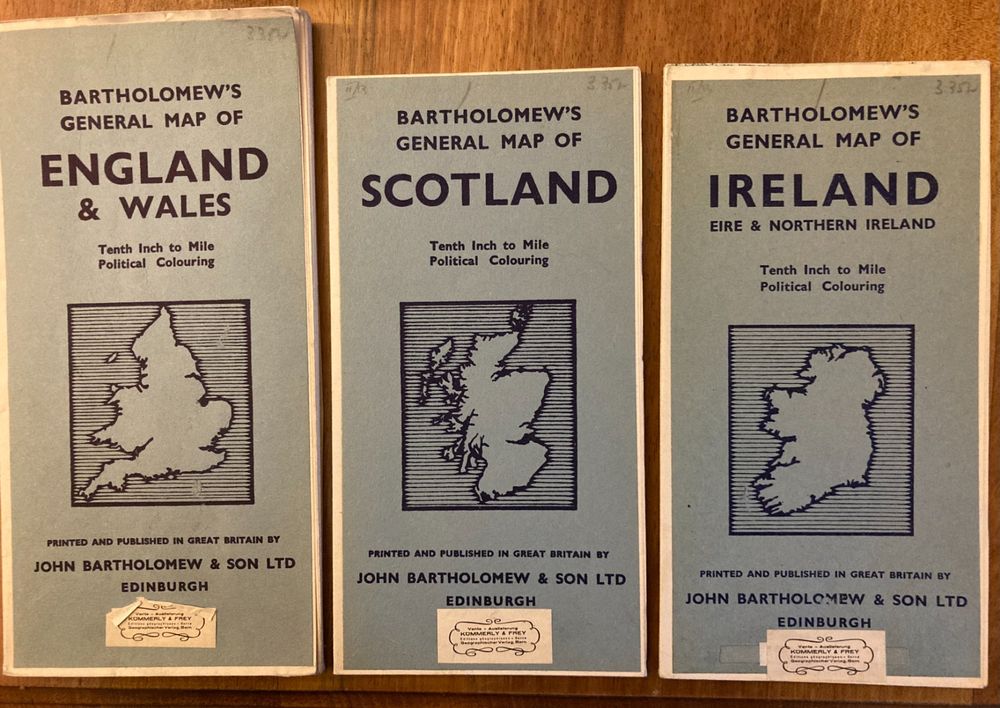 Vintage Bartholomew's General Map - Ireland,Scotland,England | Kaufen ...