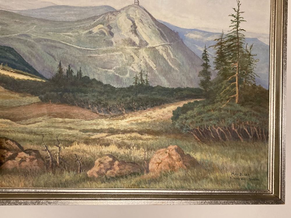 Max Bubeck K. n. Hirsch Breslau Landschaftsgemälde, Hügel (Gebraucht ...