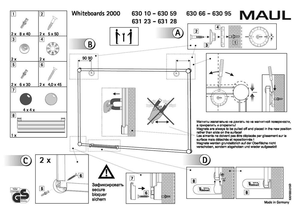 Whiteboard Hebel/Maul 2000 emaille | Kaufen auf Ricardo