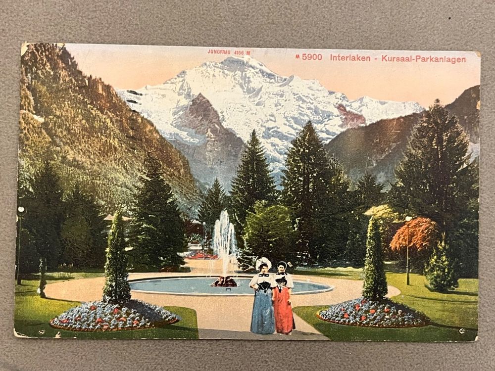 Antik Postkarte Interlaken Kursaal-Parkanlagen 1912 | Kaufen auf Ricardo