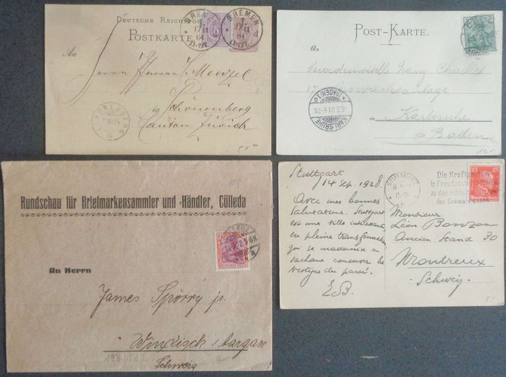 DEUTSCHES REICH: 4 Belege aus 1884–1928 | Kaufen auf Ricardo