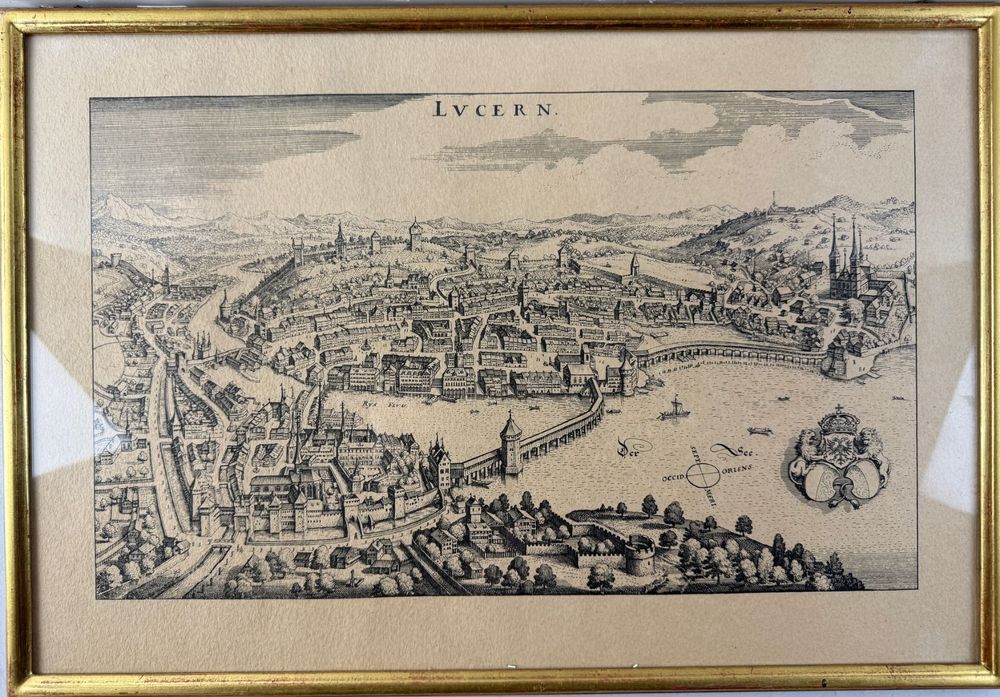 Antike Luzern Holzstich Echtgoldrahmen (Gebraucht) in Neuhausen am Rheinfall für CHF 15 – mit ...