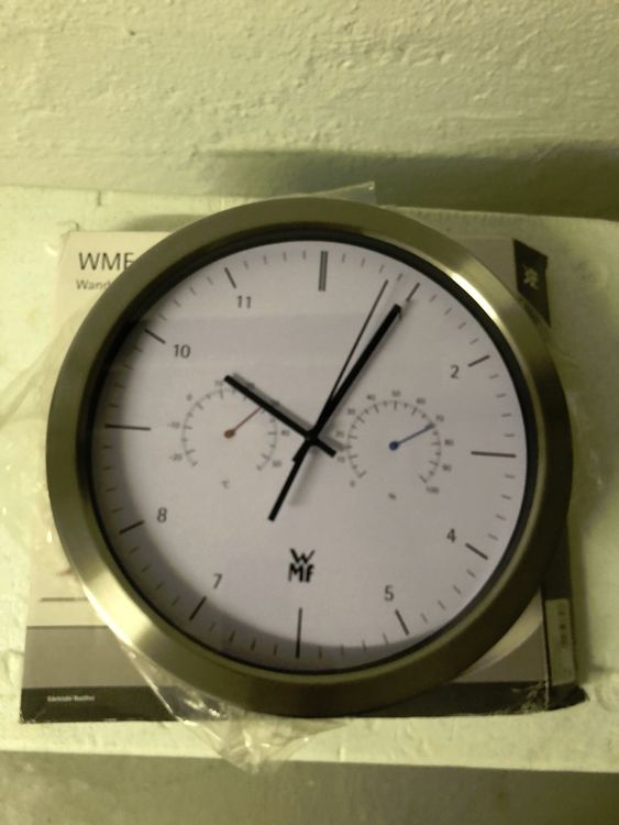 WMF Wanduhr mit Thermometer und Hygrometer, neu | Kaufen auf Ricardo