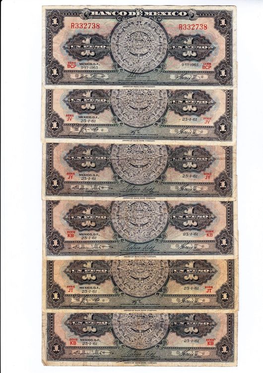 Banknote Mexico 1 Peso, 6 Stück | Kaufen auf Ricardo