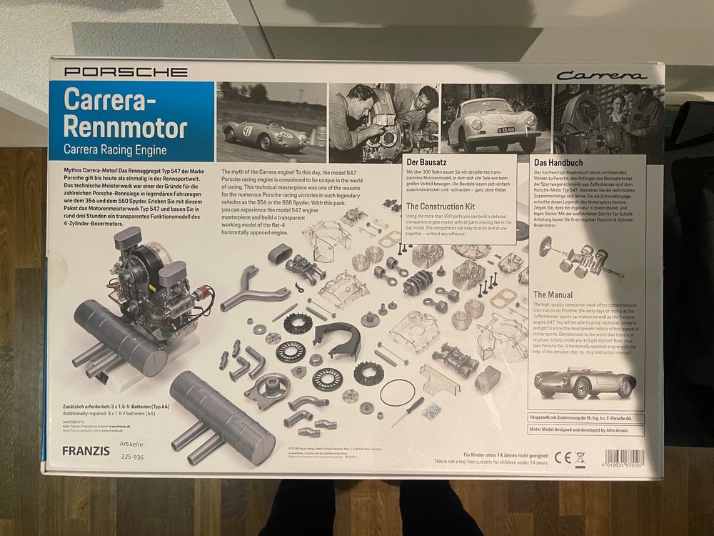 Bausatz NEU Porsche Carrera Rennmotor Typ 547 Modell 1:3 | Kaufen auf ...