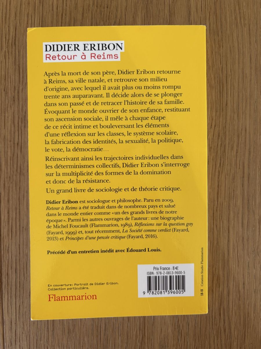 Didier Eribon "Retour à Reims" - Must-Read Sociology Book (Neu (gemäss ...