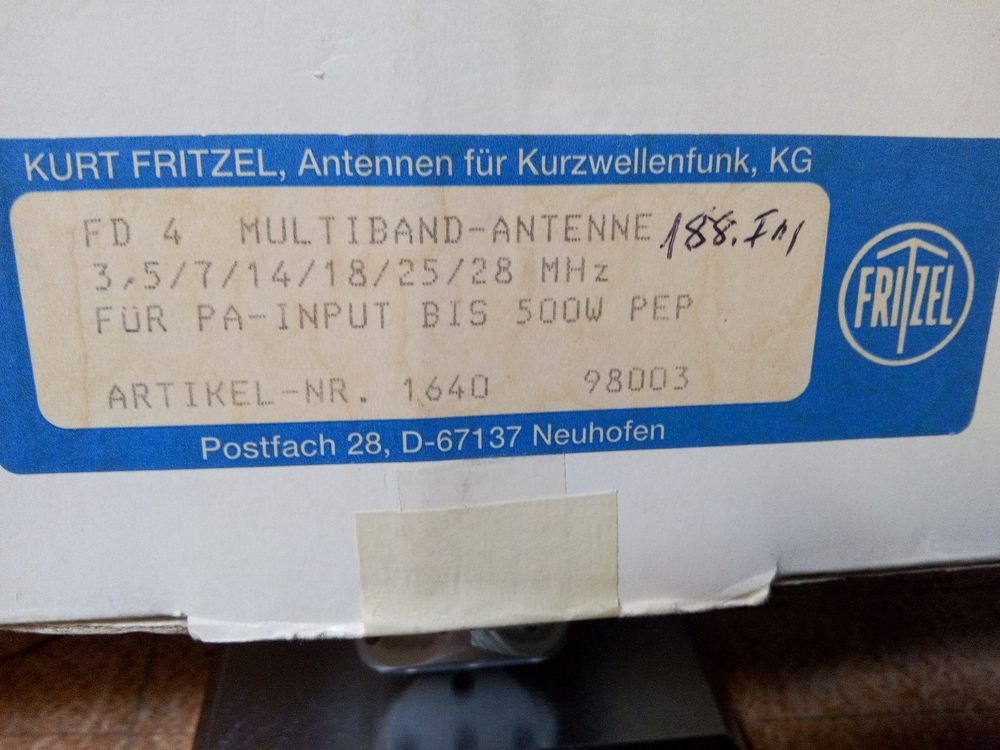 Antenne FD-4 de Fritzel (Neu (gemäss Beschreibung)) in Saxon für CHF ...