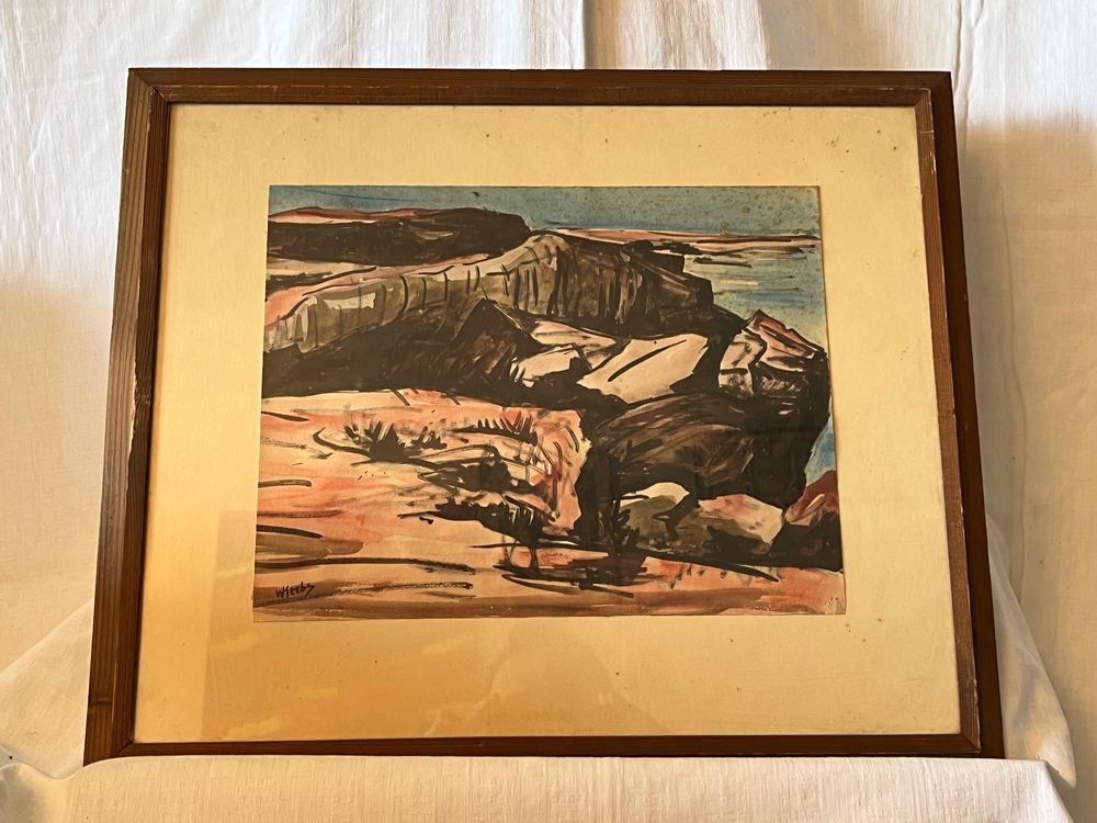 Walter Krebs Aquarell signiert gerahmt | Kaufen auf Ricardo