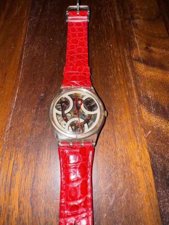 Red Swatch Watch with See-Through Dial (Gebraucht) in Zürich für CHF 39 ...