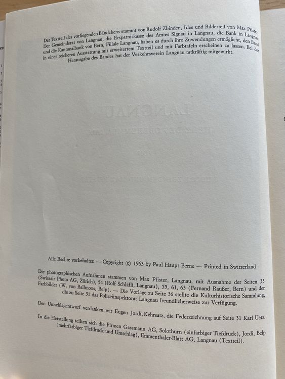 Langnau i. E. / Berner Heimatbücher Nr. 89 (Gebraucht) in Schwarzenburg ...