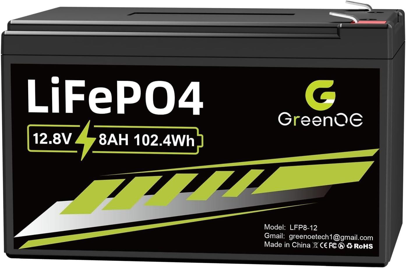12V 8Ah 102Wh LiFePO4 Batterie BMS Solar Camper Gartenhaus (Neu und ...