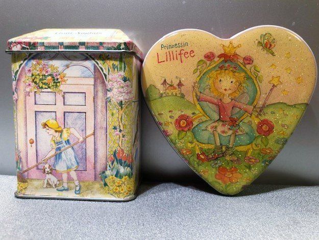 AKTION 5.- Fr. !! 2 Blechdosen 1x Lillifee 1x Haus m. Dach (Gebraucht ...