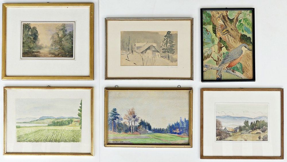 Bilder Lot: 6 alte Aquarelle signiert! | Kaufen auf Ricardo