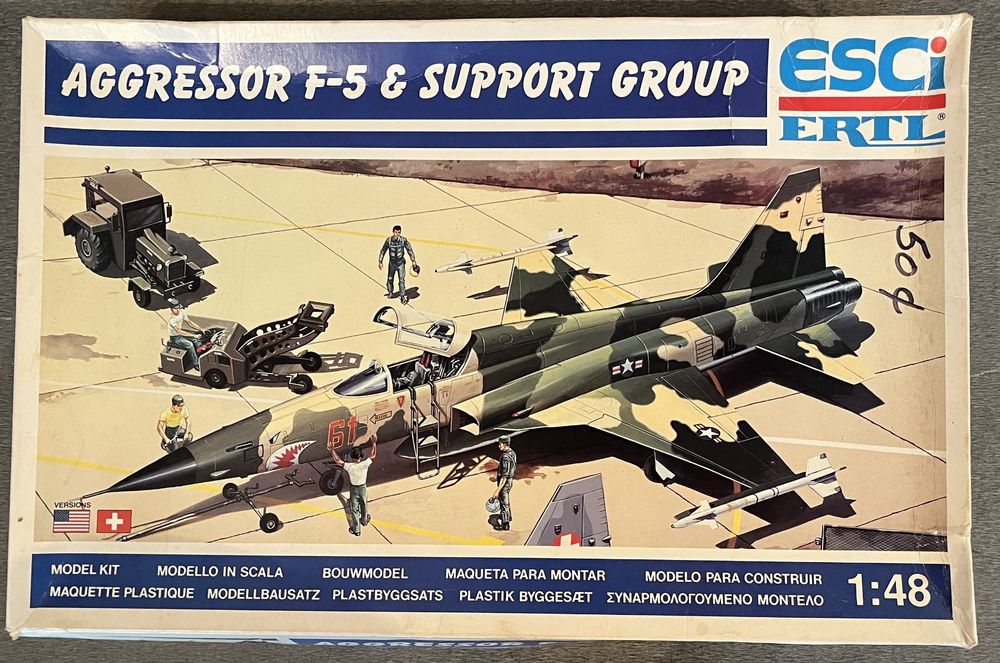 1/48 F-5E Tiger Swiss AF mit Support Gruppe ESCI 1986 (Neu (gemäss Beschreibung)) in Geneve für ...