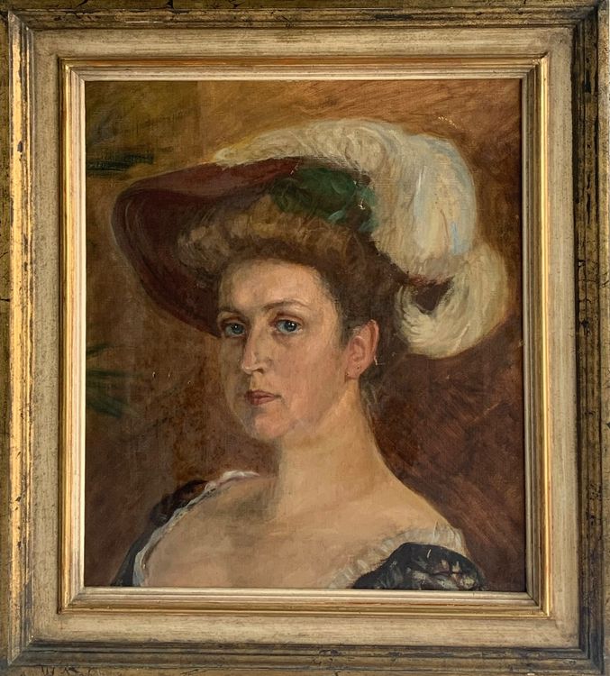 Antikes Porträt Gemälde von einer Dame mit Beschriftet (Gebraucht) in Root für CHF 220 – mit ...