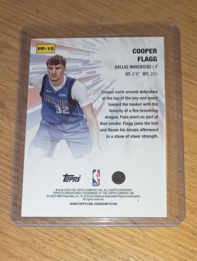Cooper Flagg Topps Power Players RC NBA card (Neu (gemäss Beschreibung ...