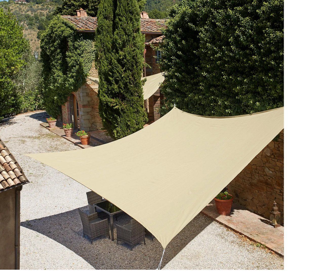 Sonnensegel 300 x 300 cm rechteckig mit UV-Schutz 50+, für (Neu (gemäss Beschreibung)) in ...