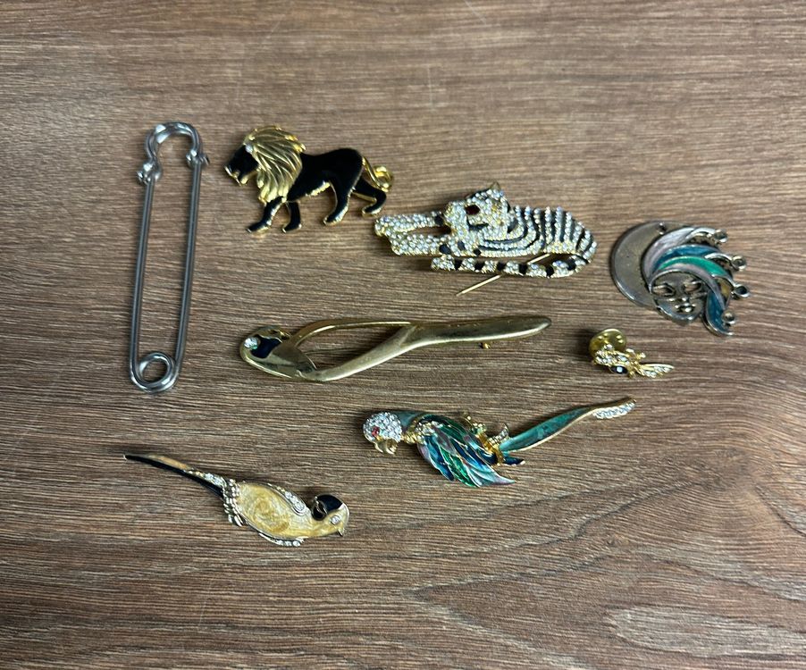 Diverse Broschen Sammlung Tiere Masken Gold Look Top Kaufen Auf Ricardo